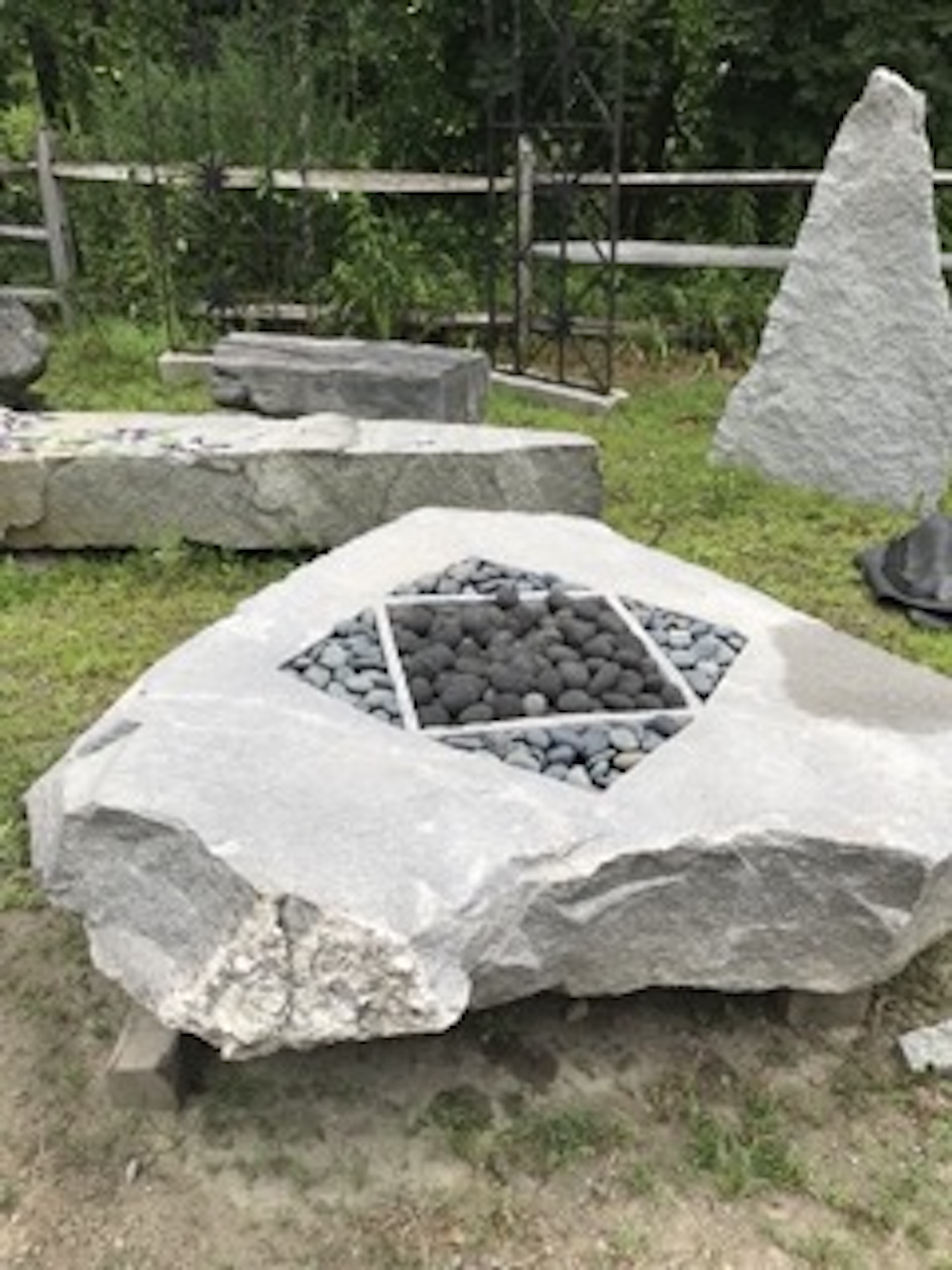 Natural Stone Fire Pit Table | Rock Art Studios